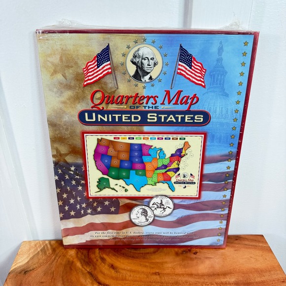 Art | 5 States Quarters Map Release Dates Collectible Educational ...